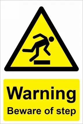 Warning Beware of Step | SafetySigns.mu